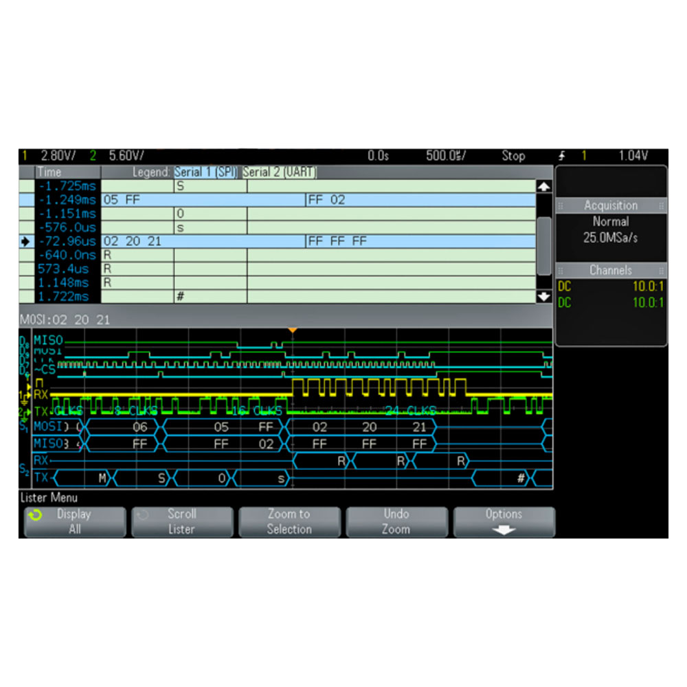 Keysight DSOX3000-232 запуск по сигналам и декодирование данных ...