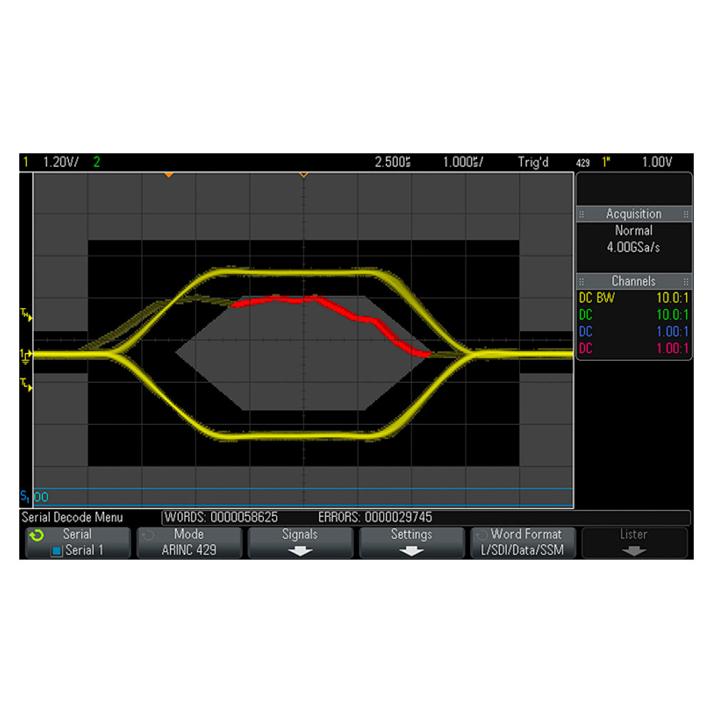 Keysight DSOX3000-AER запуск по сигналам и анализ данных шин MIL-STD ...